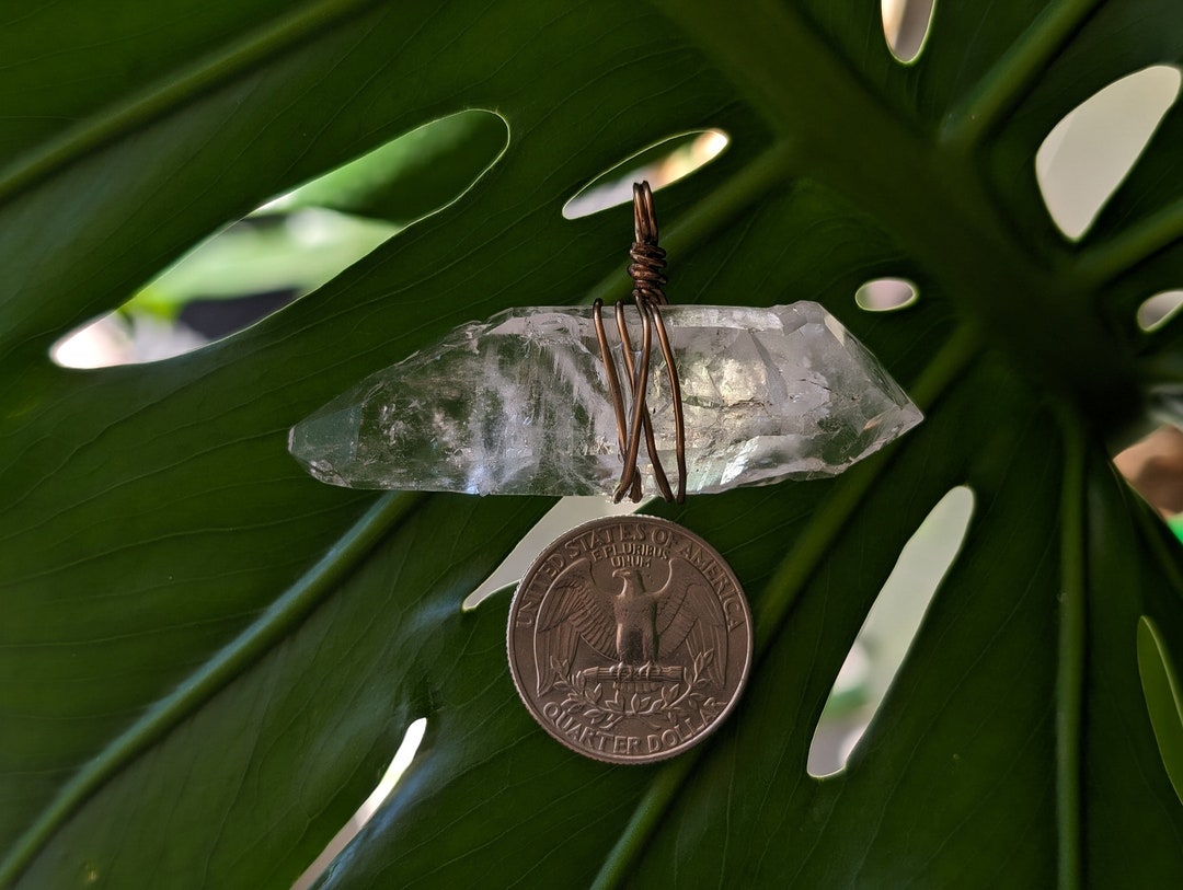 Double Pointed Quartz Crystal Pendant - Etsy