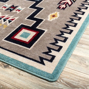 Native American Style Rug, Native American Style Area Rug, Turquoise ...