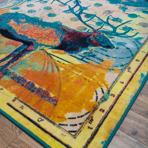 Elk Rug Elks Rug Elk Rugs Elk Area Rug Elk Decor Western - Etsy