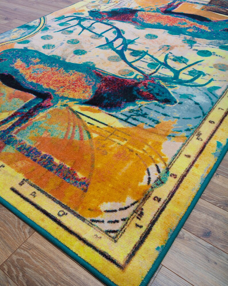 Elk Rug Elks Rug Elk Rugs Elk Area Rug Elk Decor Western - Etsy