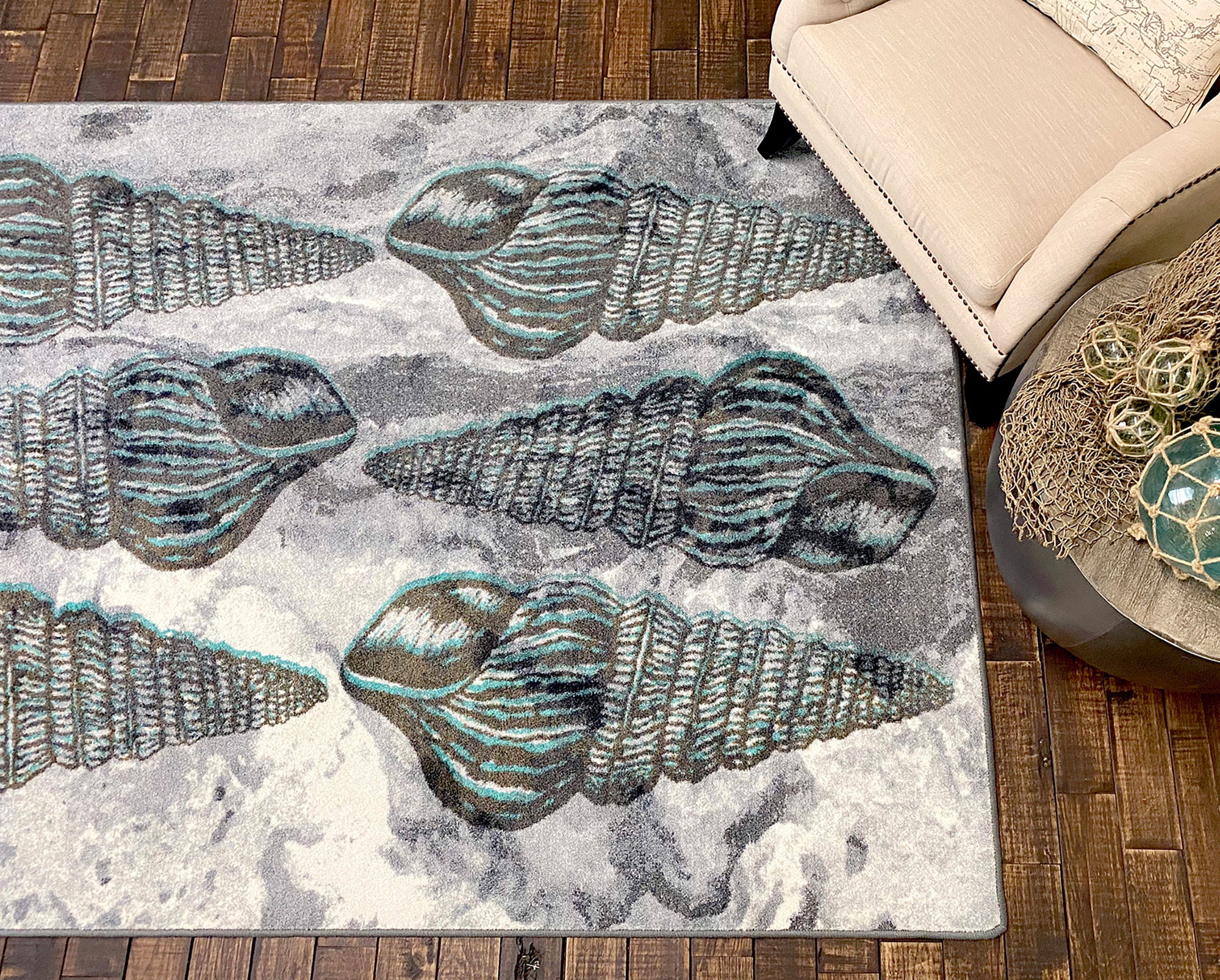 Chambered Nautilus Seashell Shaped Wool wholeselling Rugs