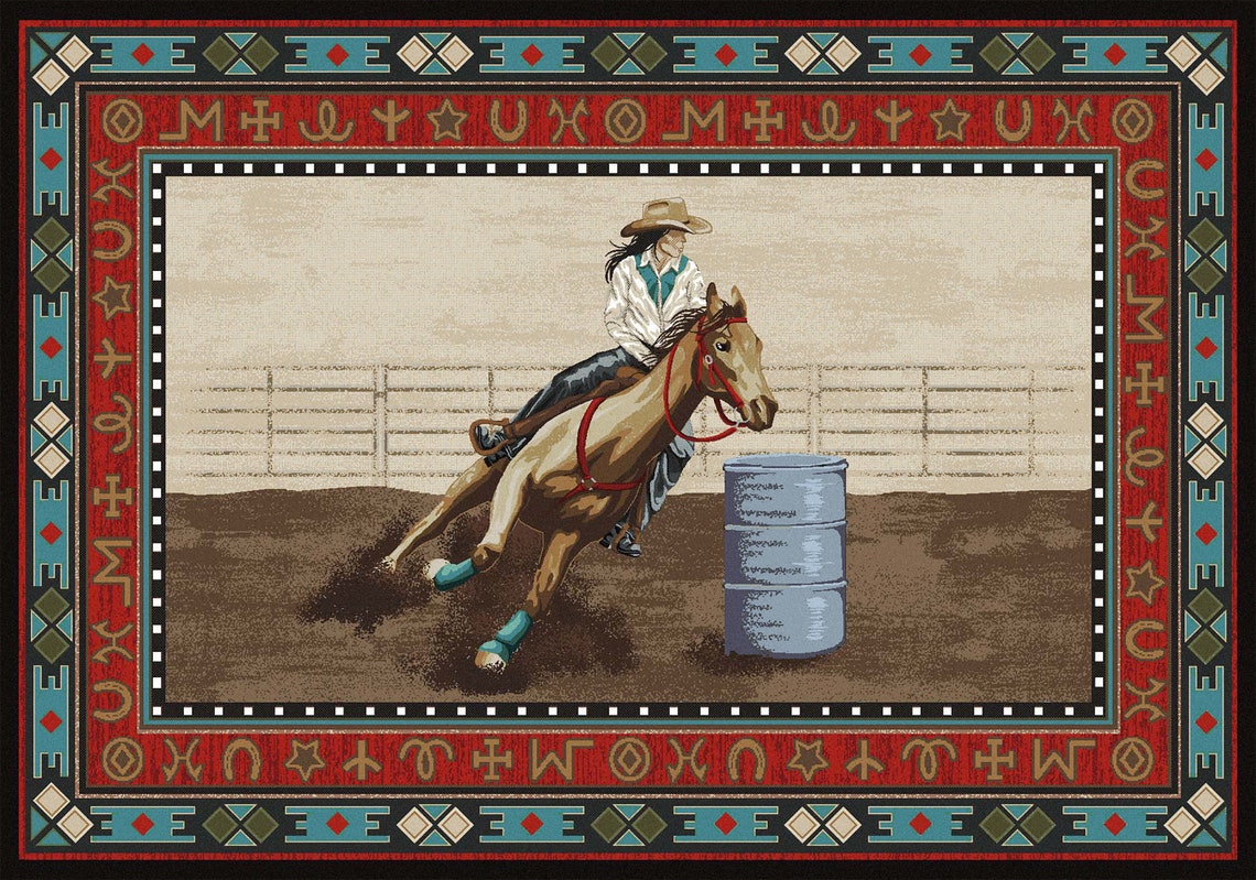 Cowboy Rug Cowboy Area Rug Western Rug Western Area Rug - Etsy