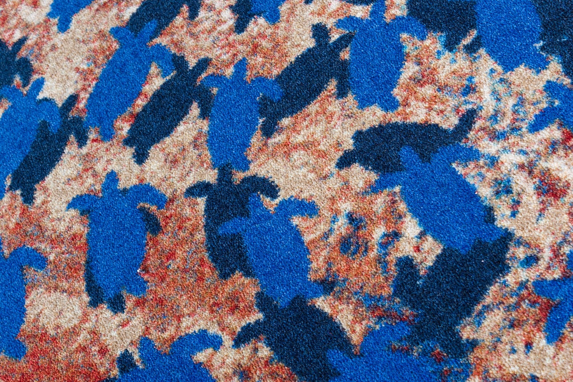 Turtle Rug Turtle Area Rug Beach Rug Ocean Rug Coastal | Etsy