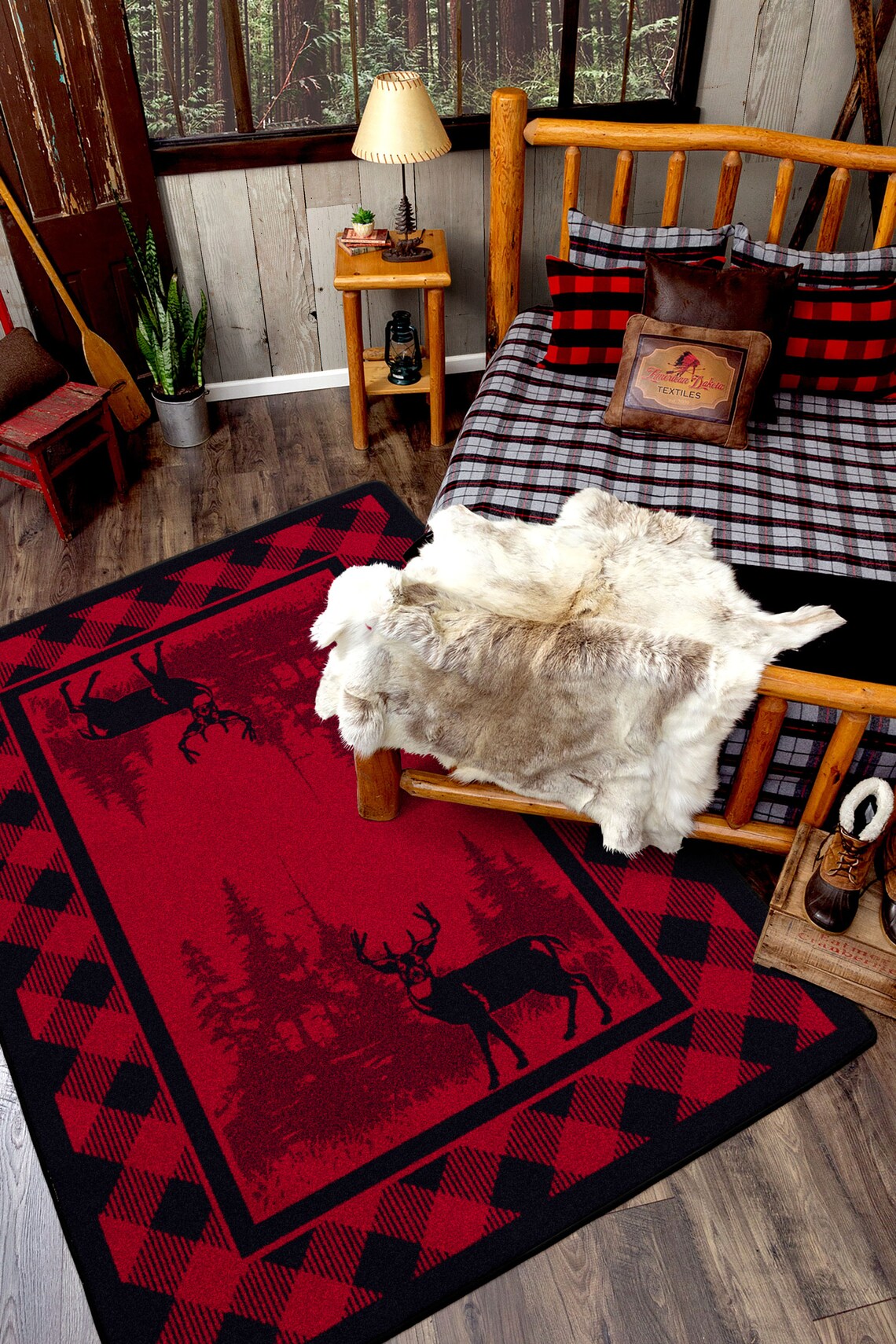 Red Whitetail Deer Rug Red Deer Rug Deer Area Rug Whitetail - Etsy