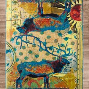 Elk Rug Elks Rug Elk Rugs Elk Area Rug Elk Decor Western - Etsy