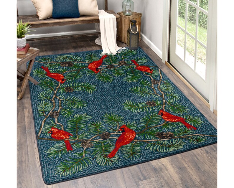 Red Cardinal Bird Rug Cardinal Bird Rug Red Cardinal Area - Etsy