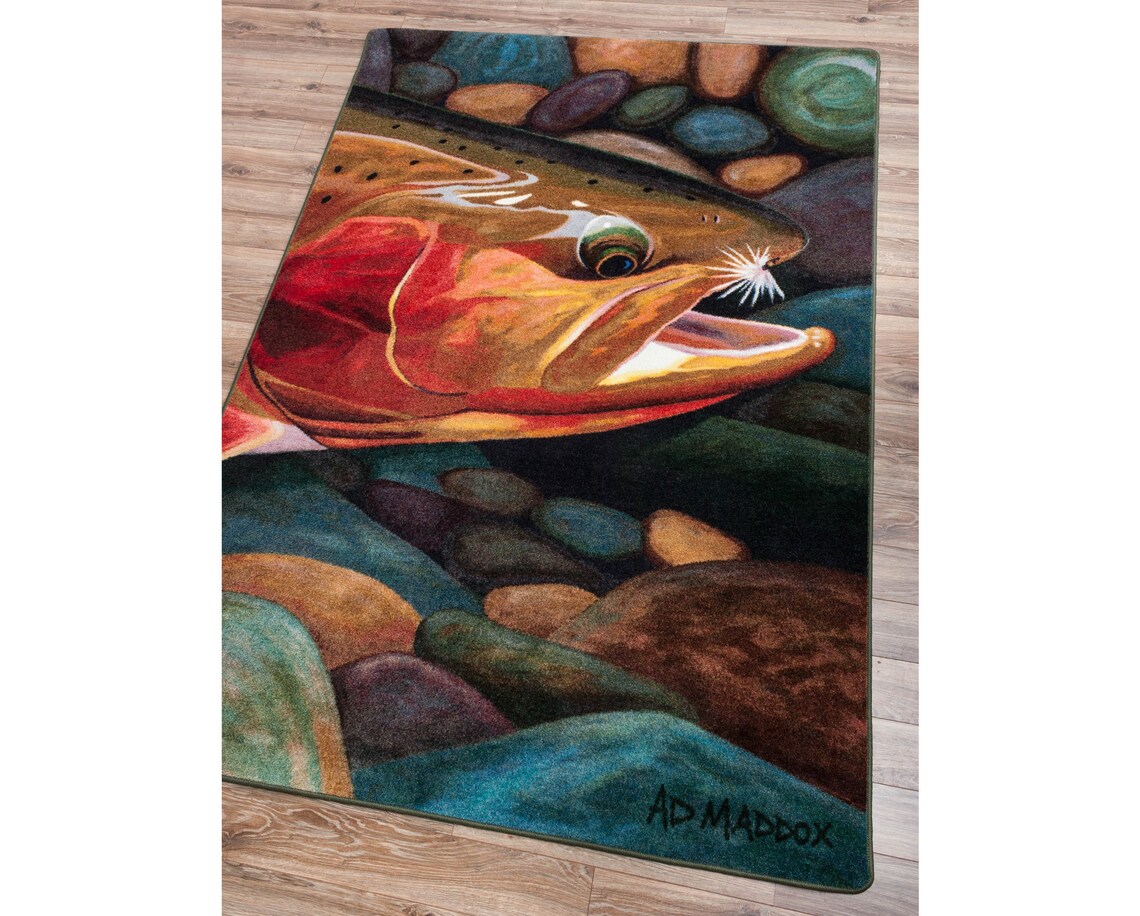 Trout Rug Trout Area Rug Fish Rug Fish Area Rug Trout - Etsy