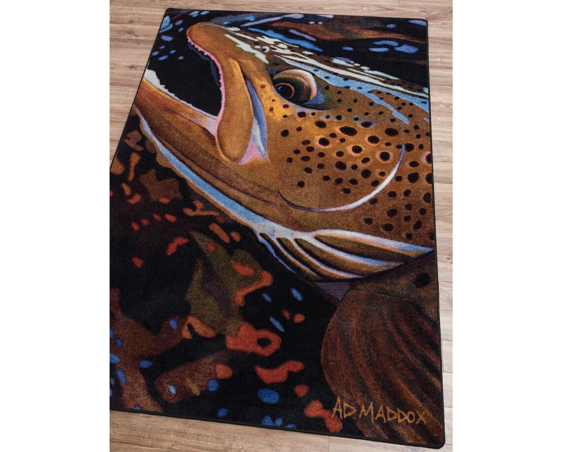 Trout Rug Trout Area Rug Fish Rug Fish Area Rug Trout | Etsy