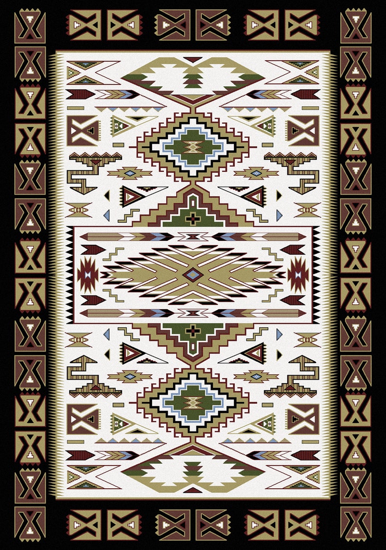 Aztec Rug Aztec Area Rug Native American Style Rug Native - Etsy