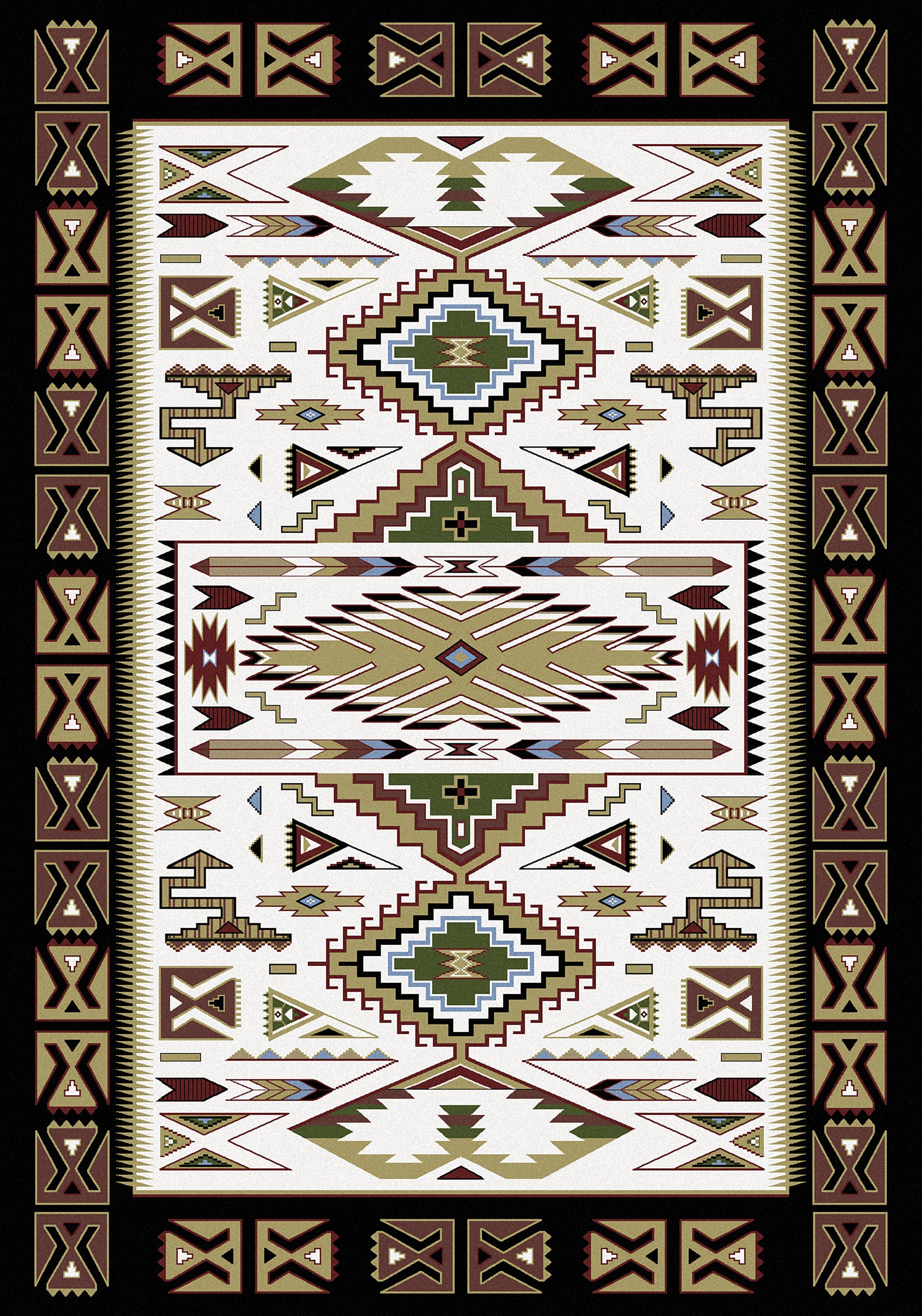 Aztec Rug Aztec Area Rug Native American Style Rug Native - Etsy