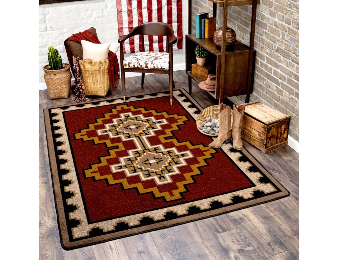 Red Southwest Rug Red Western Rug Southwestern Rug Southwest Rug Red ...