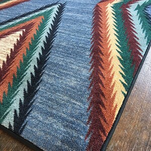 Blue Southwestern Rug Southwest Rug Southwestern Rug Native American ...