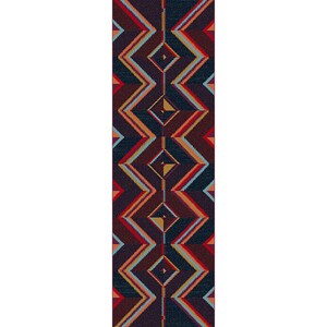 Bright Area Rug, Colorful Area Rug, Bright Striped Area Rug, Navy Blue ...