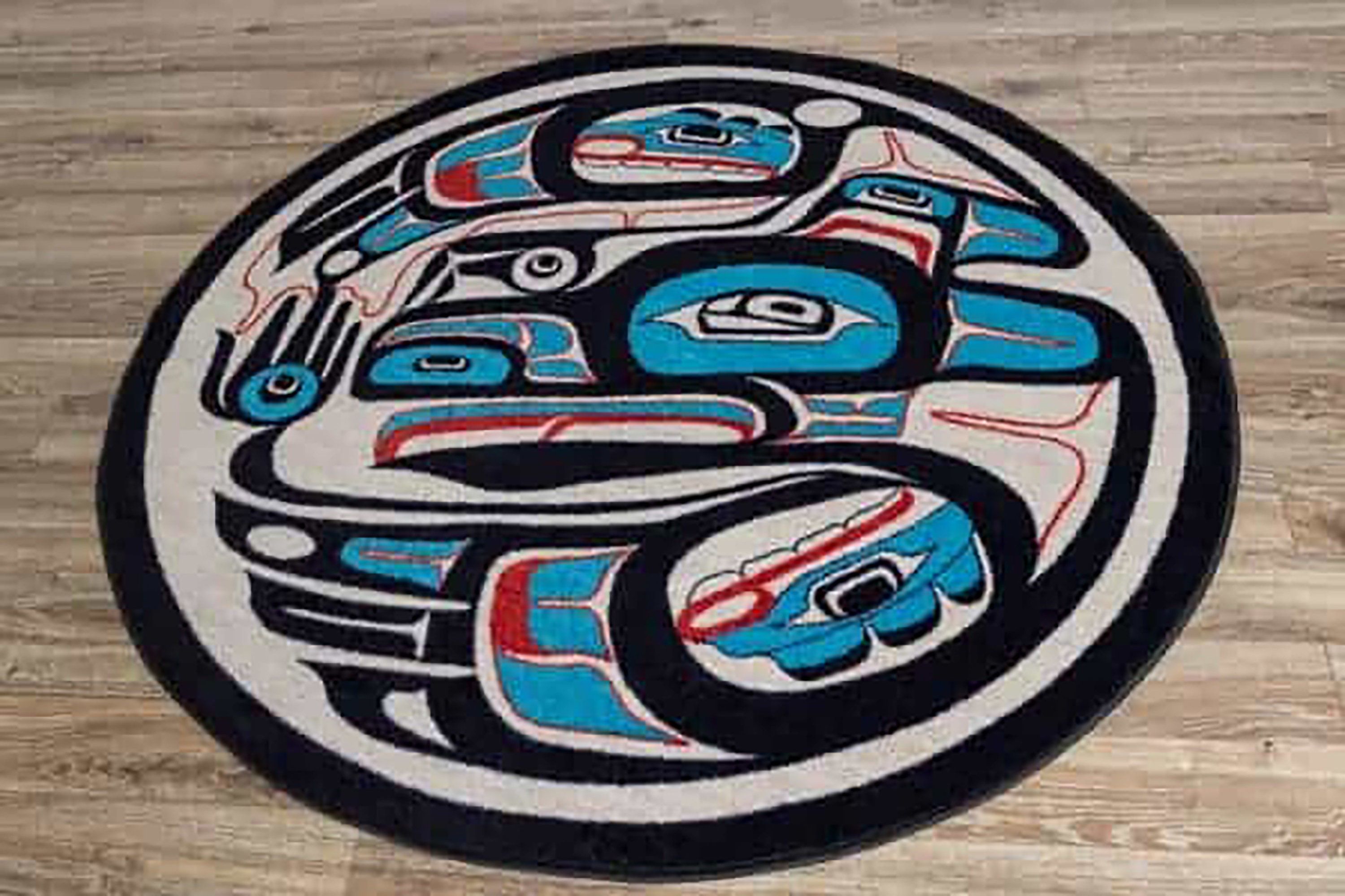 6ft Round Native American Rug Blue Native American Round Rug - Etsy