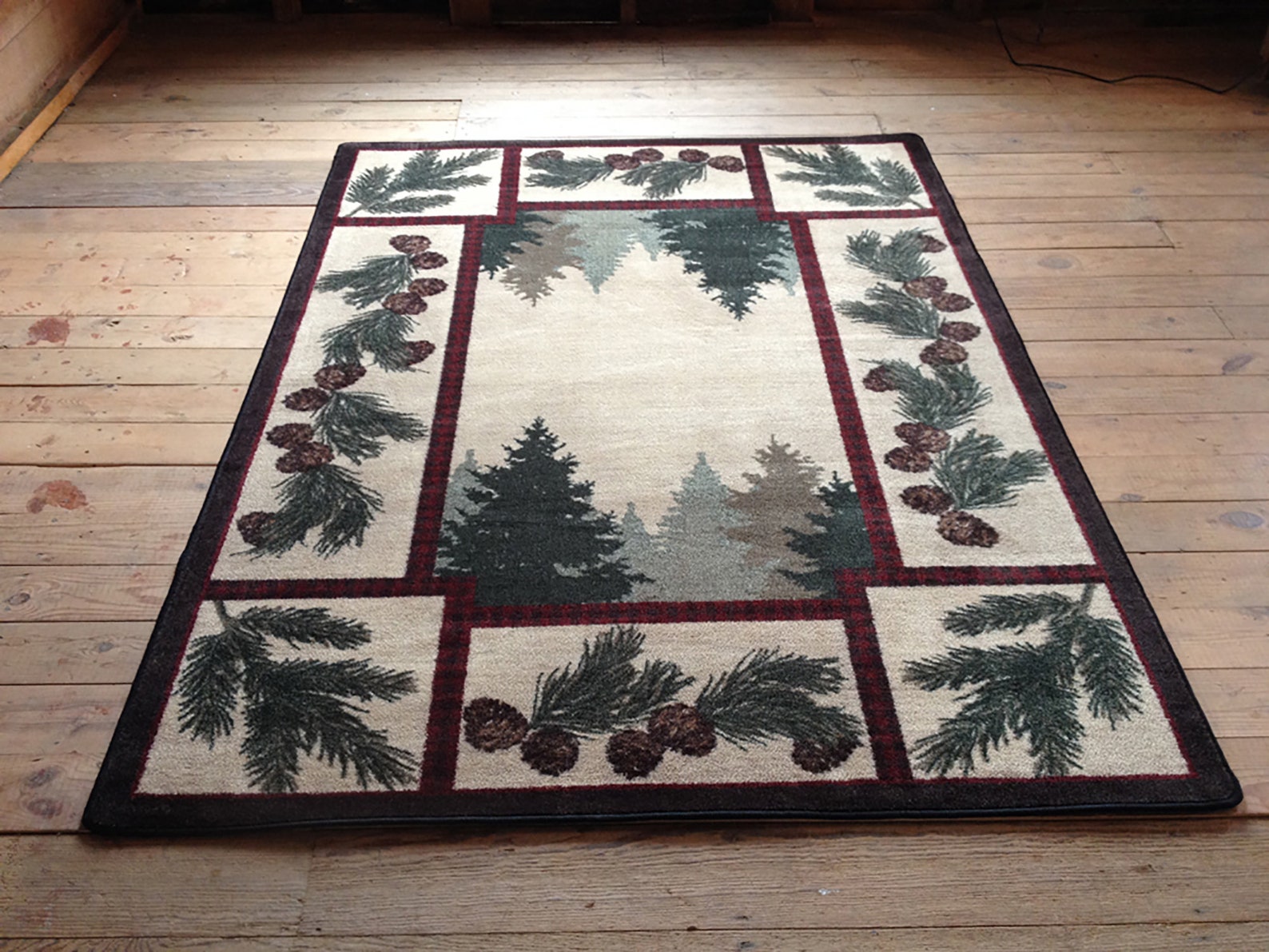 Pine Cone Rug Pinecone Rug Lodge Rug Cabin Rug Rustic Rug | Etsy