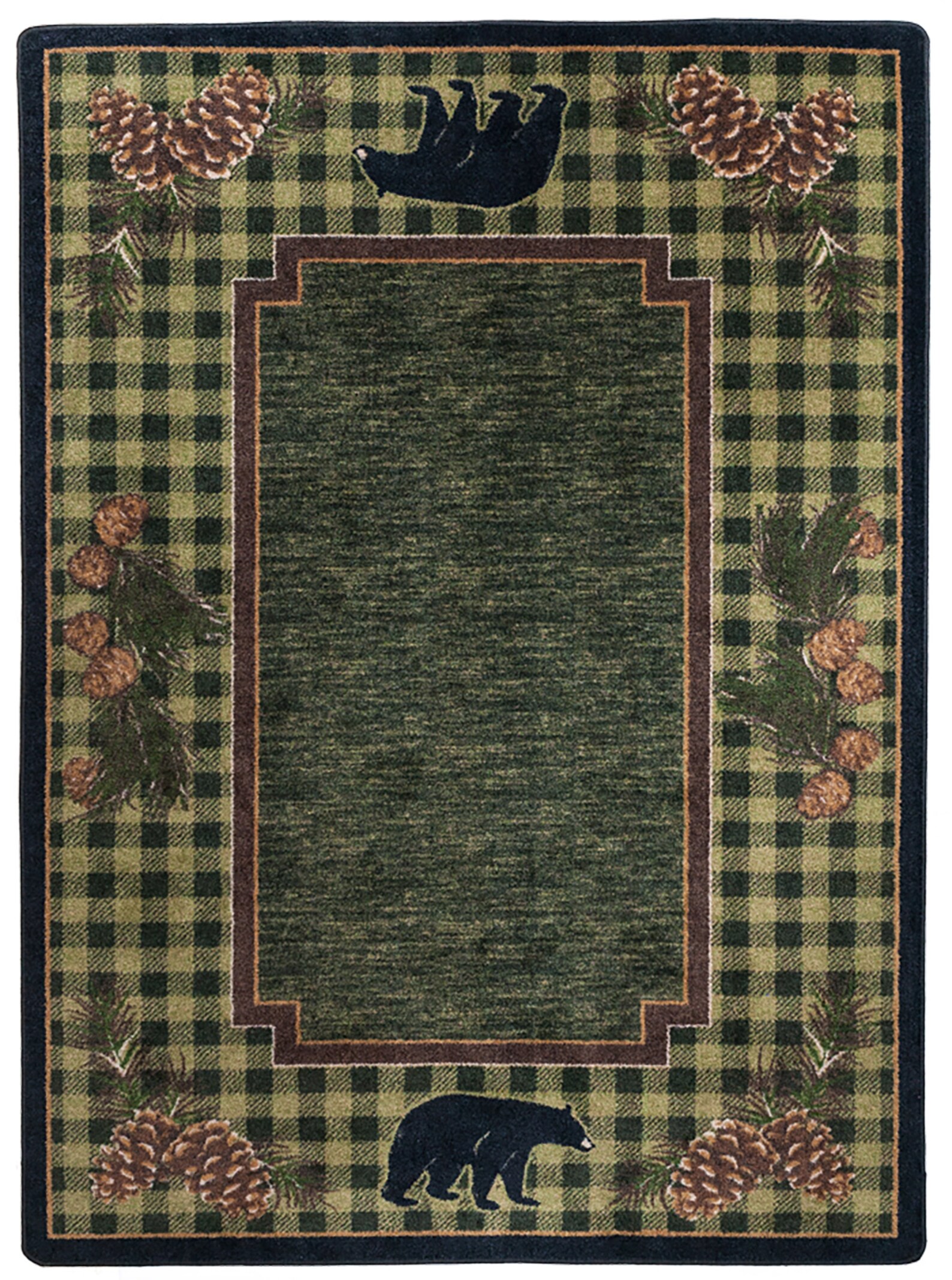 Green Bear Rug Bear Area Rug Cabin Rug Green Lodge Rug | Etsy