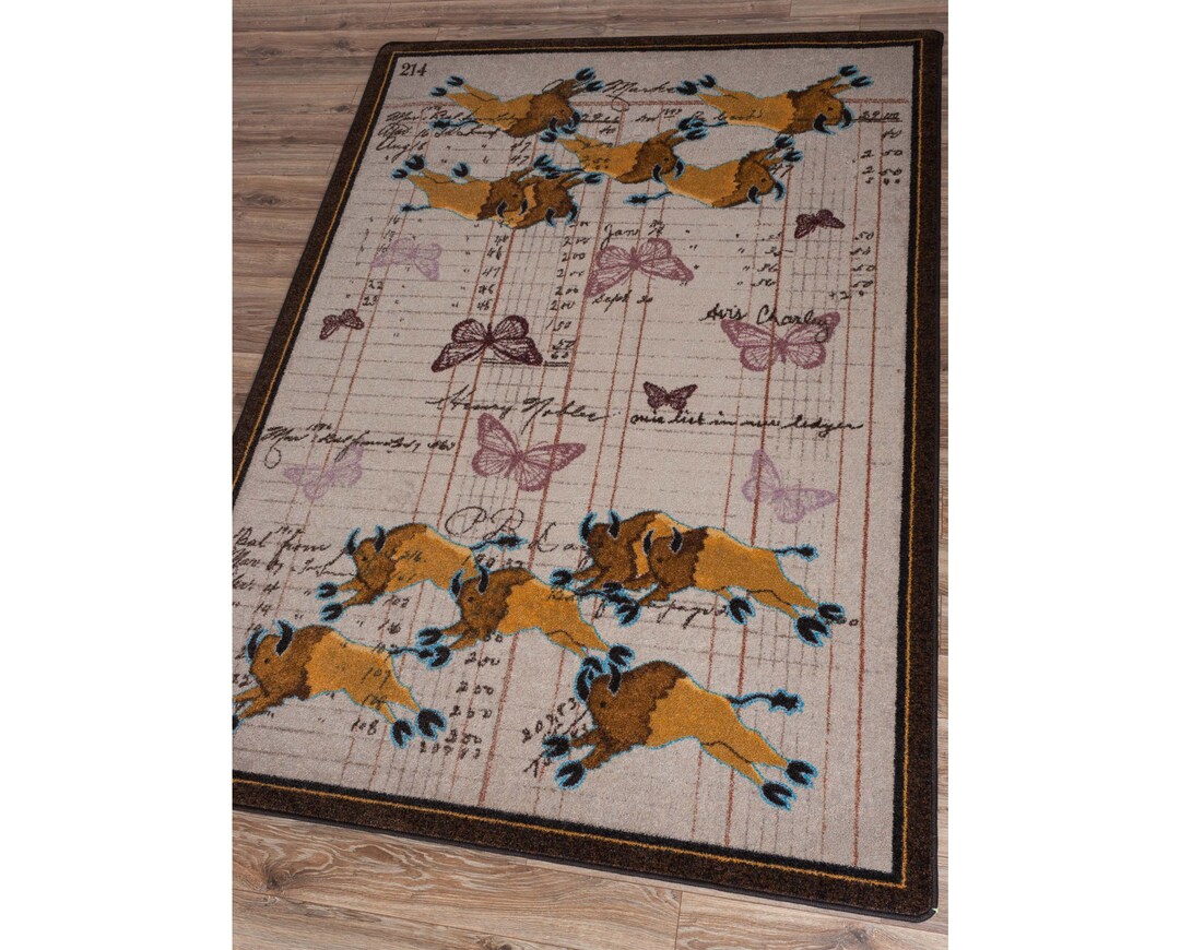 Buffalo Rug, Buffalo Area Rug, Faux Buffalo Rug, Native American Style ...