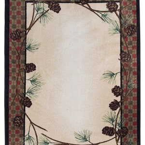 Pine Cone Rug, Pinecone Rug, Lodge Rug, Cabin Rug, Rustic Rug, Mountain ...