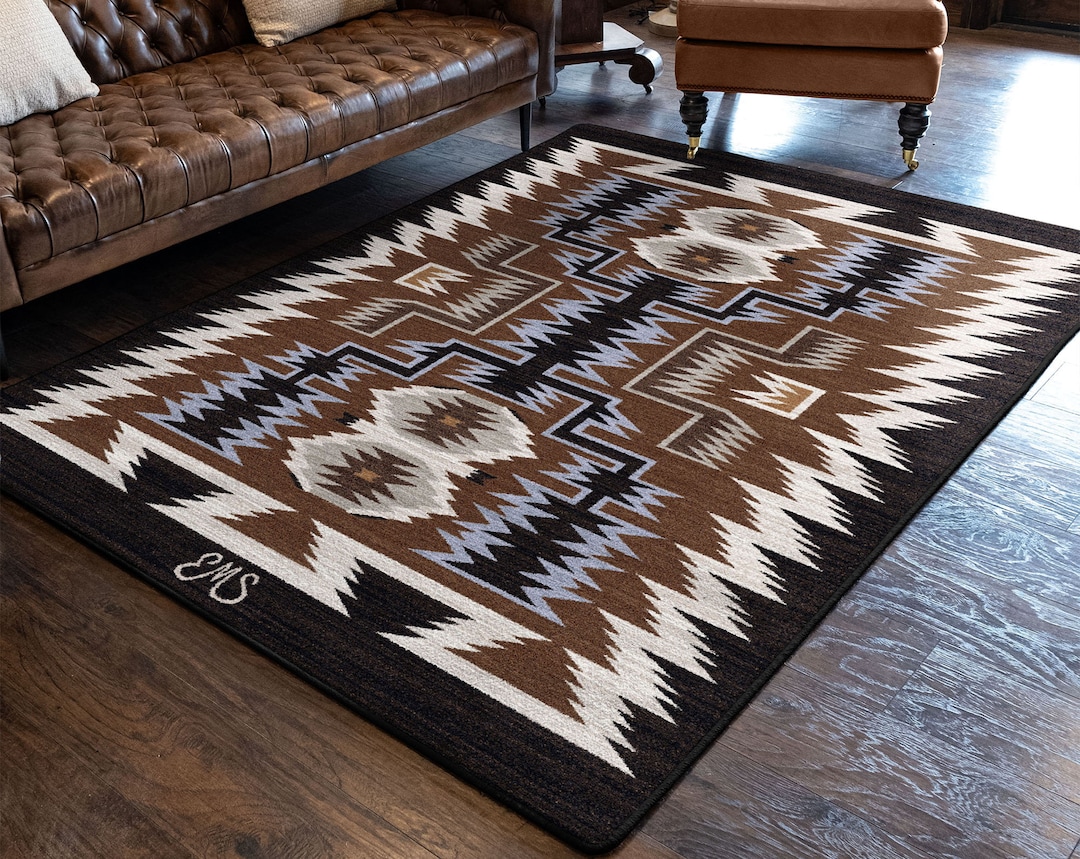 Brown Native American Rug, Brown Native American Area Rug, Brown ...