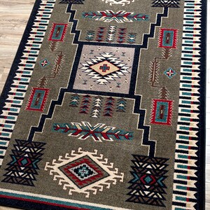 Green Southwest Rug, Southwest Area Rug, Green Southwestern Rug, Aztec ...