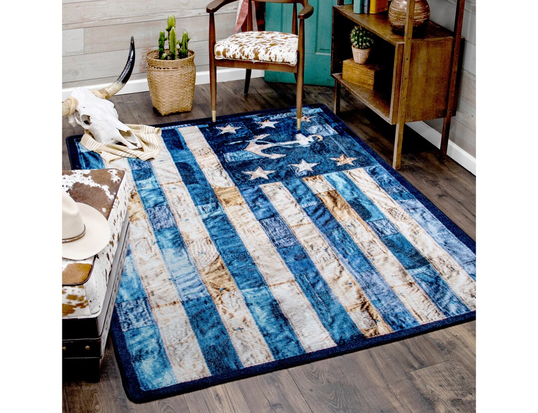 Blue Coastal Rug, Blue Beach Rug, Blue Beach House Rug, Blue Anchor Rug ...