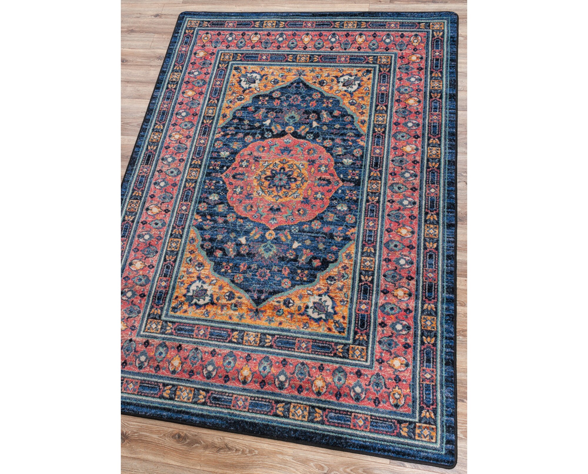 Blue and Pink Persian Rug Orange Area Rug Persian Rug | Etsy