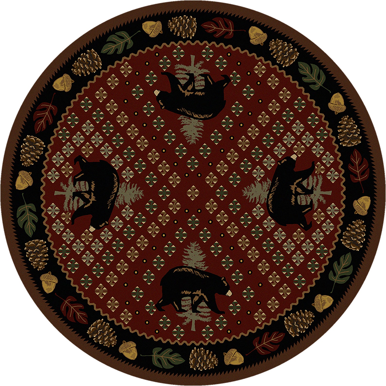 Red Bear Rug Bear Rug Red Bear Area Rug Woodland Rug Cabin - Etsy