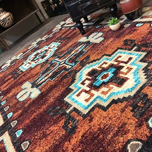 Red Southwestern Rug, Red Southwest Rug, Southwestern Rug, Southwest ...