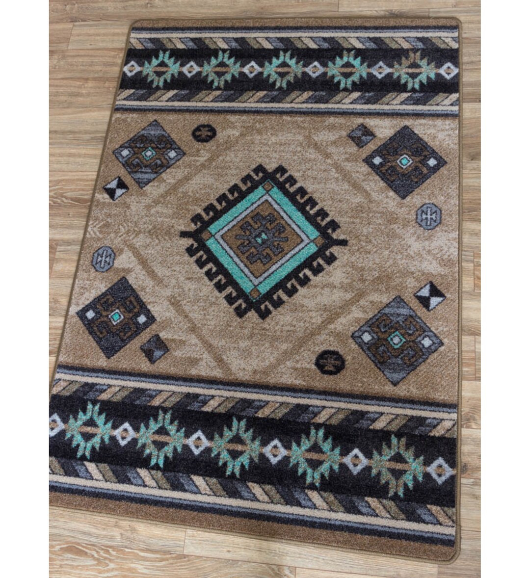 Tan Native American Style Rug, Tan Native Style Rug, Tan Native ...