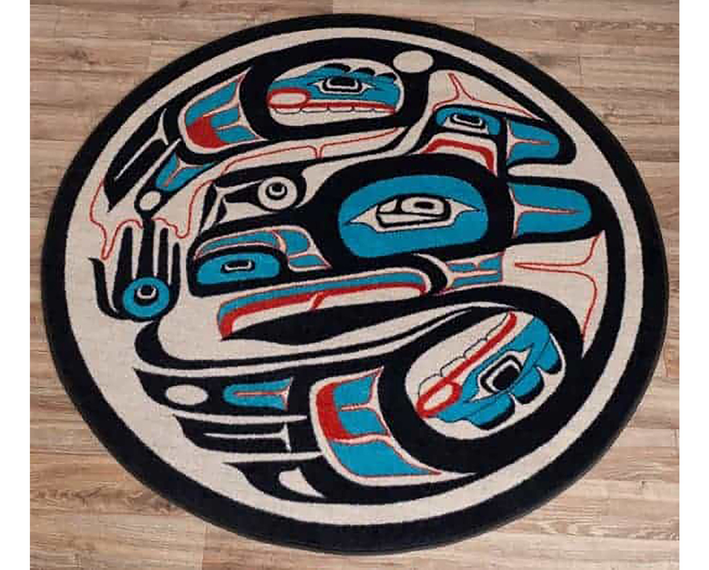 6ft Round Native American Rug Blue Native American Round Rug - Etsy