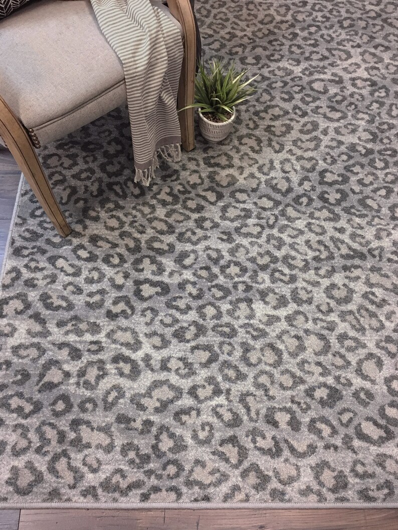 Snow Leopard Rug Leopard Rug Leopard Print Rug Leopard Area - Etsy