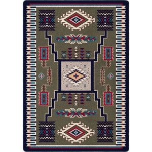 Green Southwest Rug, Southwest Area Rug, Green Southwestern Rug, Aztec ...