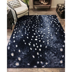 Blue Axis Deer Rug, Axis Deer Rug, Blue Deer Rug, Blue Deer Area Rug ...