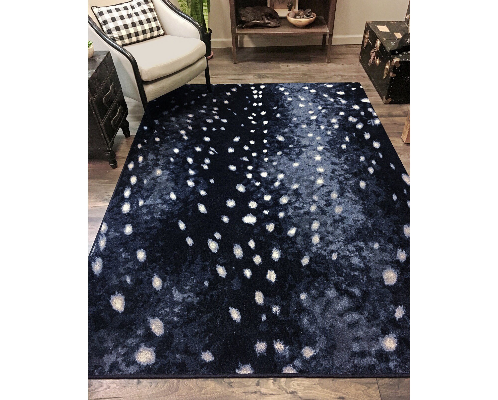 Blue Axis Deer Rug Axis Deer Rug Blue Deer Rug Blue Deer - Etsy