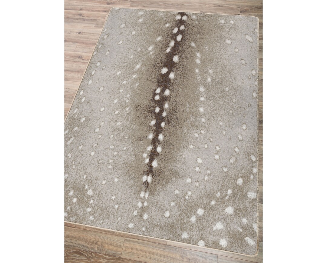 Gray Axis Deer Rug, Axis Deer Rug, Gray Deer Rug, Blue Deer Area Rug ...