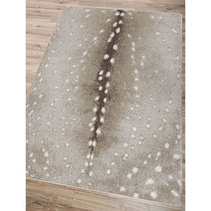 Gray Axis Deer Rug, Axis Deer Rug, Gray Deer Rug, Blue Deer Area Rug ...