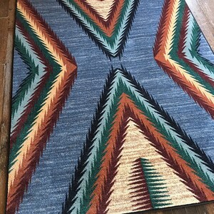 Blue Southwestern Rug Southwest Rug Southwestern Rug Native American ...