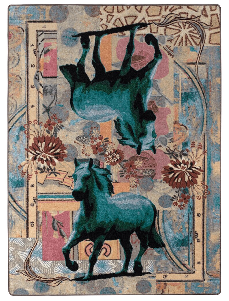 Horses Rug Horse Rug Horse Area Rug Western Rug Western | Etsy