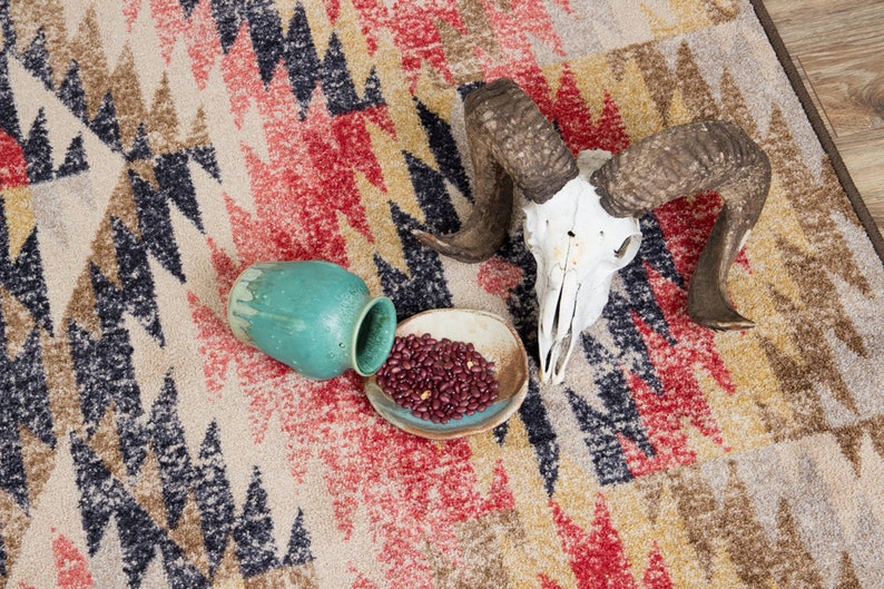 Red Southwest Rug Native American Style Rug Southwestern | Etsy