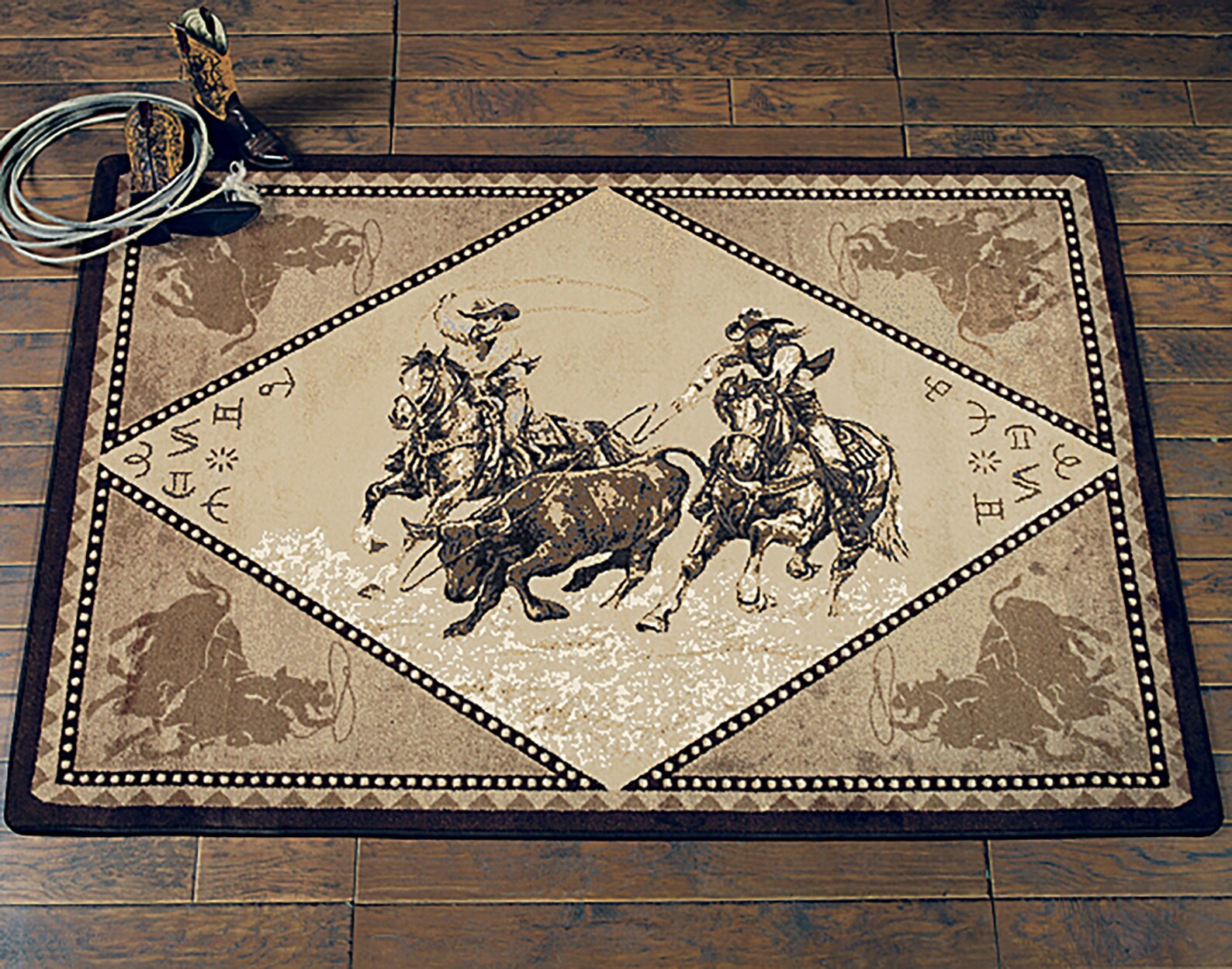Cowboy Rug Cowboy Area Rug Western Rug Western Area Rug - Etsy