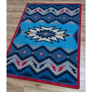 Blue Rug, Blue Area Rug, Bright Rug, Bright Area Rug, Abstract Rug ...