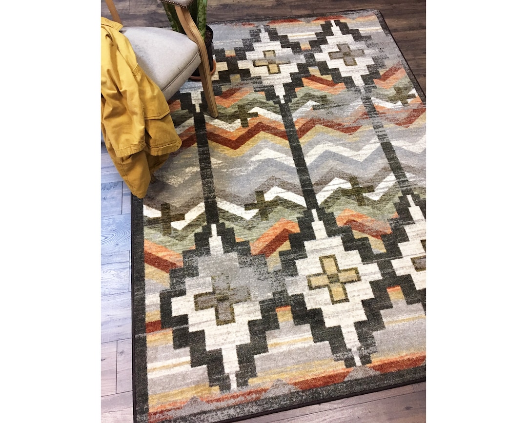 Bright Southwest Rug, Southwest Area Rug, Bright Area Rug, Aztec Rug ...
