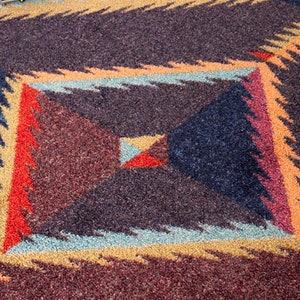 Bright Area Rug, Colorful Area Rug, Bright Striped Area Rug, Navy Blue ...