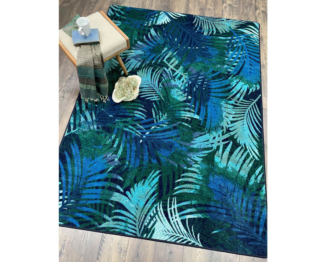 Tropical Rug Tropical Area Rug Plant Rug Plant Leaves Rug - Etsy