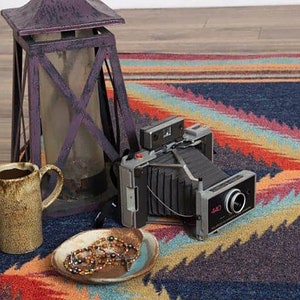 Bright Area Rug, Colorful Area Rug, Bright Striped Area Rug, Navy Blue ...