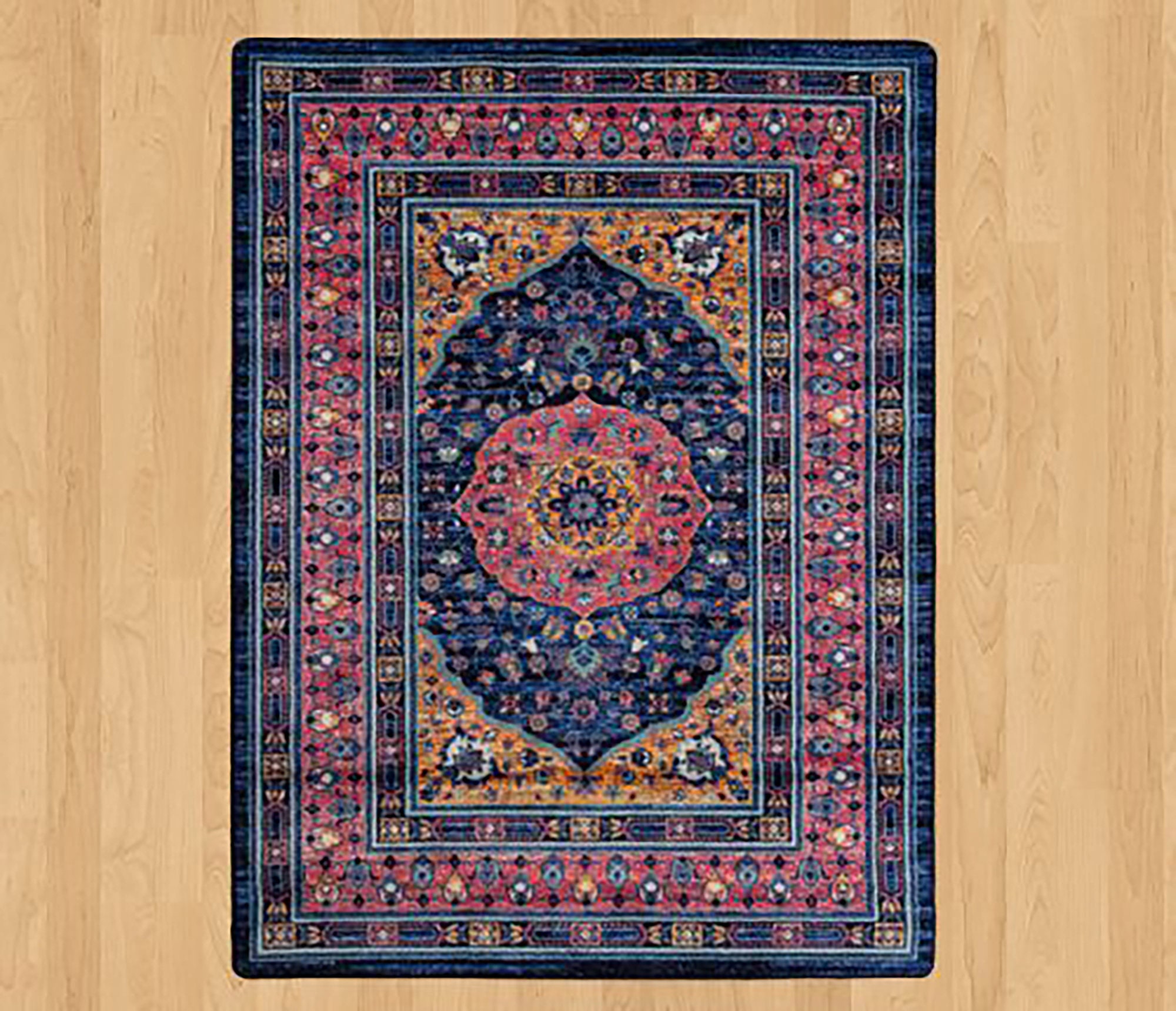 Blue and Pink Persian Rug Orange Area Rug Persian Rug | Etsy