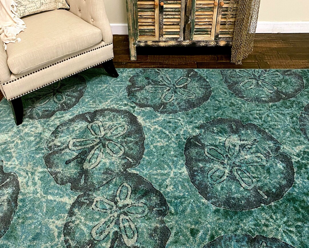 Sand Dollar Rug Sand Dollar Area Rug Green Sand Dollar Rug - Etsy
