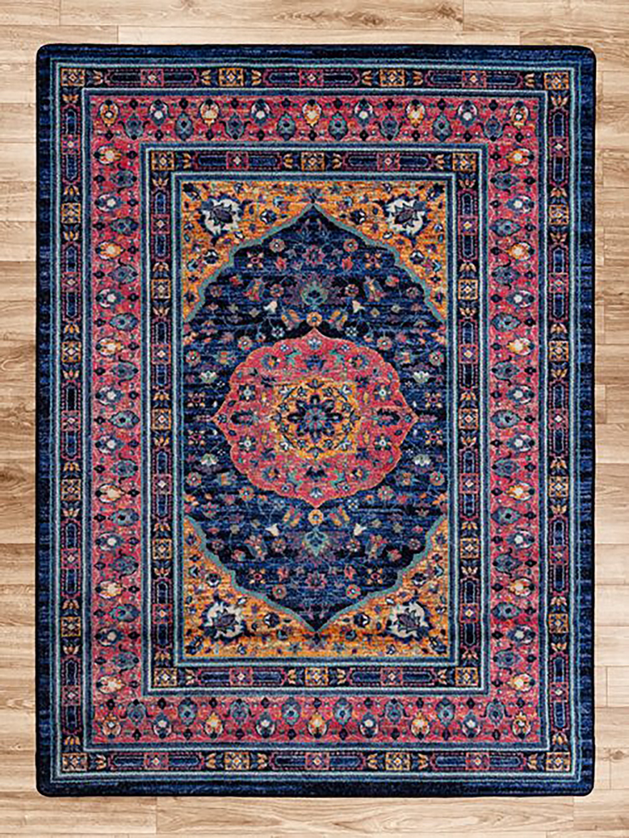 Blue and Pink Persian Rug Orange Area Rug Persian Rug | Etsy