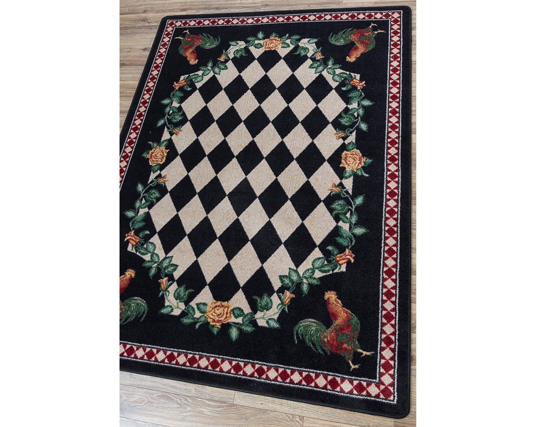 Rooster Rug, Rooster Area Rug, Country Rug, Chicken Rug, Chicken Area ...