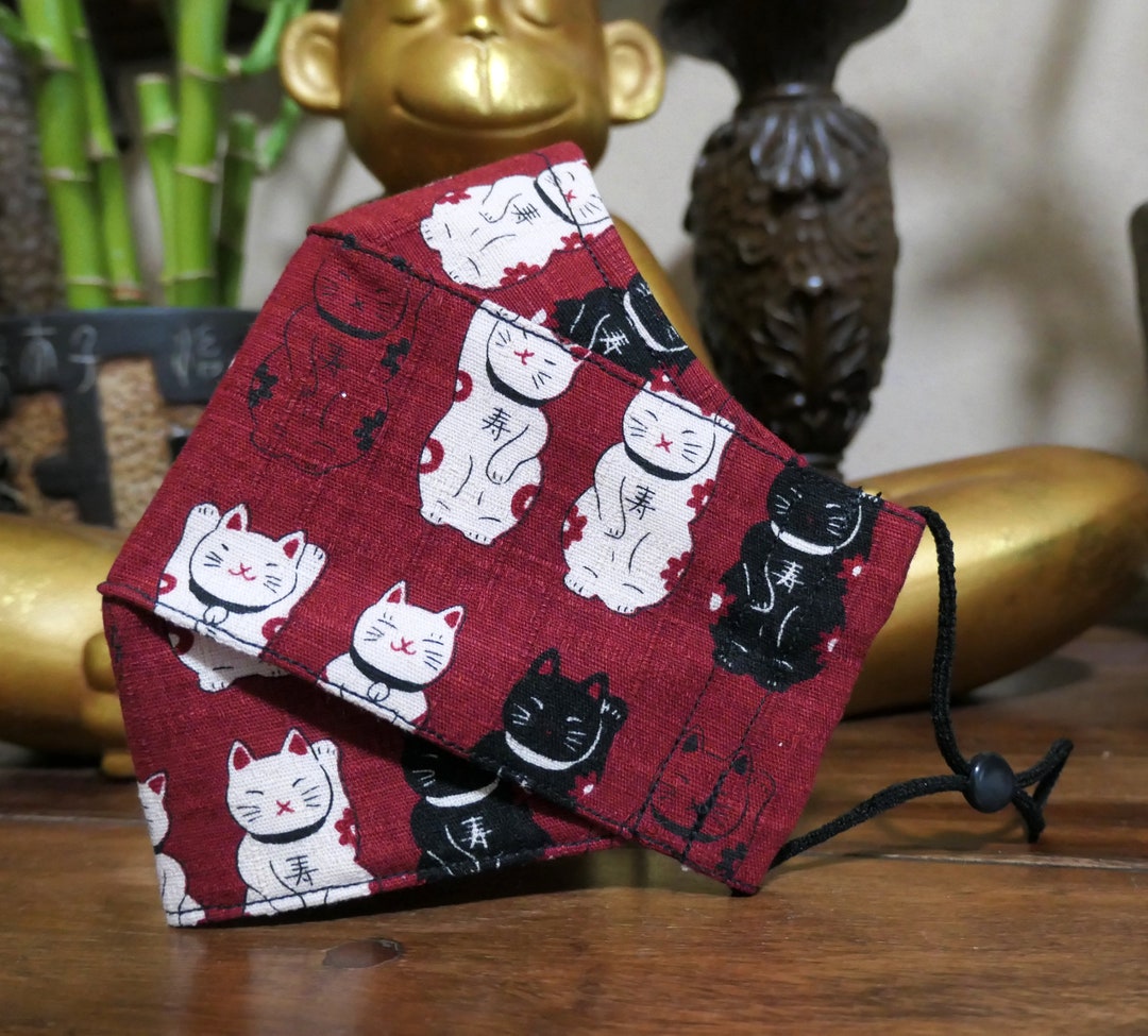 Lucky Cat Mask, 3d Origami Mask, Kawaii Cat, Kawaii Cat Mask, Maneki ...
